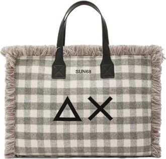 Sun 68 Sac &agrave; main femme Cali Tartan Gris X45213 Taille unique