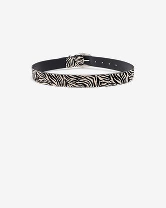 Isabel Marant Ceinture Lapae En Cuir - Femme - Z&egrave;bre / Palladium - Taille75 - Isabel Marant