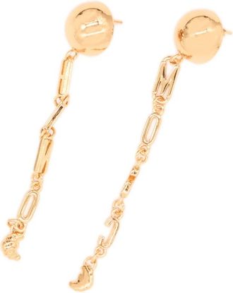 Moschino Femme, Accessoires, Jaune, Taille: ONE Size Logo Orecchini