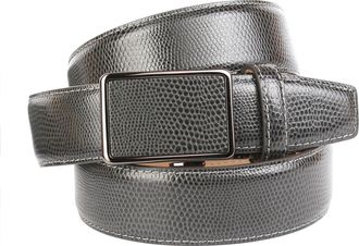 Anthoni Crown Herren Automatik Ledergürtel Gürtel, Grau, 90