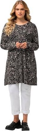 Ulla Popken Tunique Longue imprim&eacute;e, Noir, 20-22 Femme