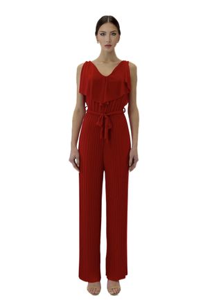 Elara Damen Jumpsuit V-Schnitt 1205 Red