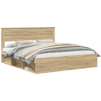 vidaXL Bettrahmen Sonoma 200 x 200 cm Massives Kiefernholz vidaXL