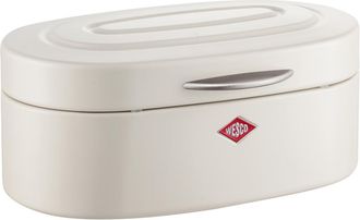 WESCO Wesco Single Elly Brotkasten in der Farbe sand matt, pulverbeschichtetes Stahlblech, Lüftungslöcher und stabiler Handgriff