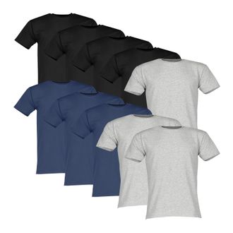 Fruit Of The Loom Original T Shirt 10er-Pack Herren, 4xBlack+3xNavy+3xGrey, 4XL