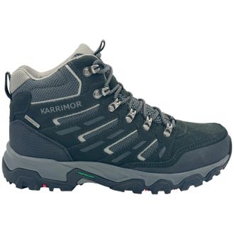 Karrimor Mount Mid Wanderstiefel f&uuml;r Herren, Leder, Wasserfest (Schwarz/Grau)