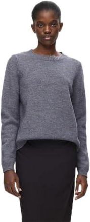 Selected Slfana Ls Knit O-Neck Noos Pull en Tricot, M&eacute;lange de Gris Moyen