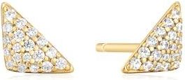 Ania Haie Sunshine Chaser Boucles doreilles triangulaires pavées en argent sterling 925 plaqué or 14 carats serties de 44 zircones Taille : 10 x 4,8 mm Emballag