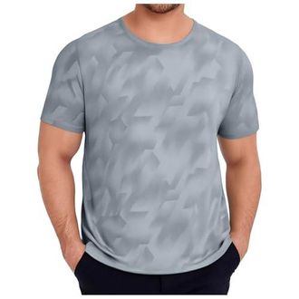 Generico T-shirt pour homme Jacquard &agrave; manches courtes &agrave; s&eacute;chage rapide avec &eacute;lastique T-shirt de sport actif &agrave; col rond pour course &agrave; pied en plein air Fitnes