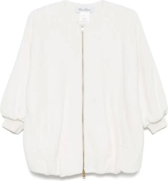 Max Mara Femme, Vestes, Blanc, Taille: 36 FR Veste Luxueuse en Laine et Cachemire Aw25