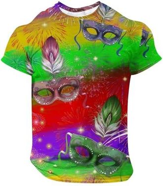 Generic Costume de carnaval pour homme - T-shirt confortable &agrave; col rond basique - T-shirt d&eacute;t&eacute; &agrave; manches courtes avec motif masque - V&ecirc;tement de sport - T-shi