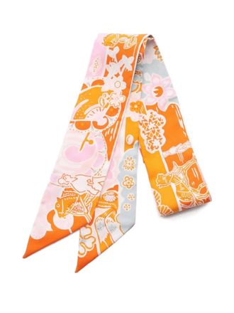 Hermès foulard Bingata en soie (2021) - Orange