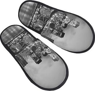 Generic Chaussons Pont De Brooklyn Et Horizon De Manhattan L&eacute;gers Pantoufles Anti Odeur Slippers Pour Automne Unisex De Camping M