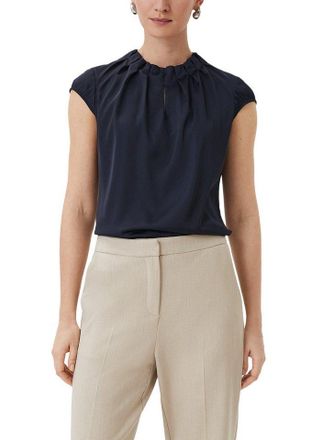 Comma Satinbluse mit Raffung am Hals