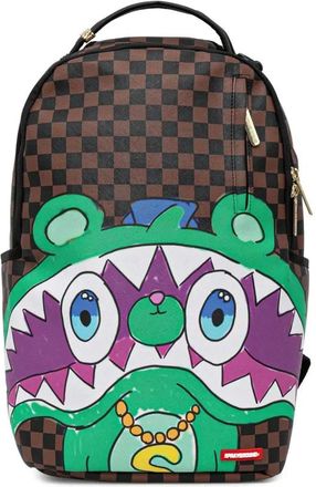 Sprayground Karierter Rucksack mit grafischem Print - Braun