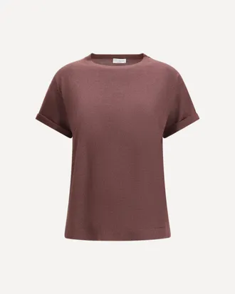 Brunello Cucinelli Cashmere glitter T-shirt Female XL