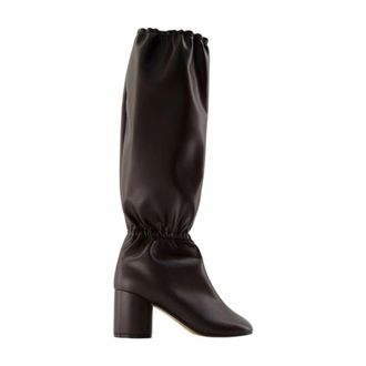 Maison Margiela Anatomische Stiefel mit geraffertem quadratischem Zeh und hohem Absatz - - Shoes - Damen - Braun - 38 EU