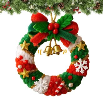 Generico Weihnachtsbäume gehäkelt, Weihnachtsfiguren für Baum, handgefertigte Dekoration für Rückspiegel, Zuhause, Partys