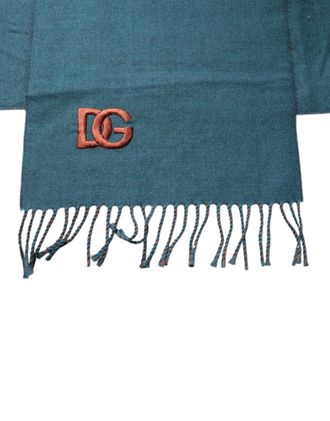 Dolce & Gabbana Mens Virgin Wool And Cashmere Blend Scarf Green