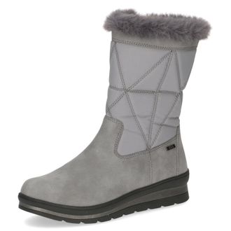 Caprice Damen Winterstiefel ohne Absatz Vegan Wasserabweisend, Grau (Grey Comb), 40.5 EU