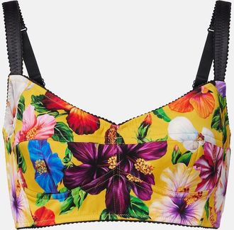 Dolce & Gabbana Cropped-Top aus einem Seidengemisch