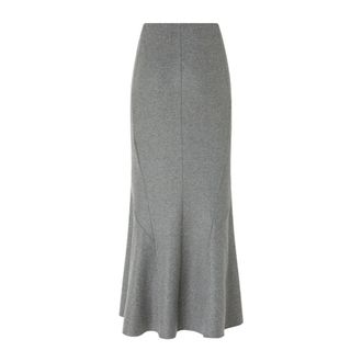 Pinko Pinko - Midi Knit Skirt - Femme - Jupes - Gris - Taille: 40 FR