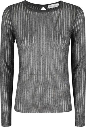 Roberto Collina Femme, Pulls, Noir, Taille: 40 FR Girocollo ML Costa Scarto