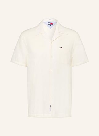 Tommy Jeans Resorthemd Comfort Fit Mit Leinen weiss