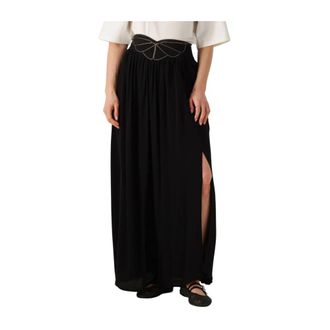 Louizon Fakra Maxi Rock - - Skirts - Damen - Schwarzk - XS