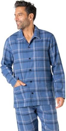 Eminence Flanelle LU09 Ensemble de Pijama, Bleu/Beige/Blanc, M Homme