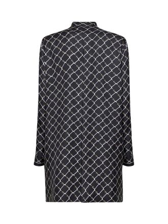 Gucci Womens Black Printed Silk Twill Mini Dress