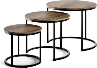 Vicco Couchtisch-Set Montreal, Holz, 55 x 55 cm 3 Teile