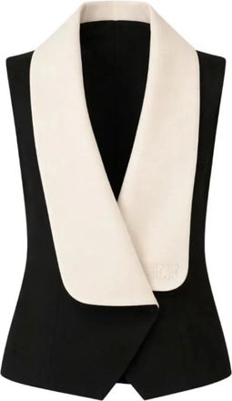 Elisabetta Franchi Femme, Vestes, Noir, Taille: 42 FR Cropped Vest