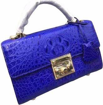Generic Sac cabas pour femme en cuir dalligator v&eacute;ritable, petit sac &agrave; main blanc en cuir fa&ccedil;on crocodile avec fermeture &agrave; cadenas, sac bandouli&egrave;re pour femme