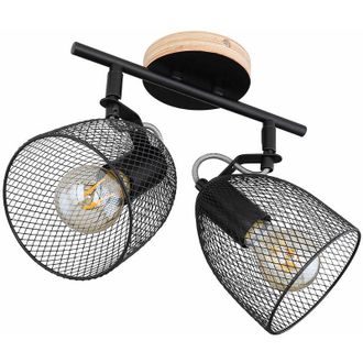 ETC Shop Etc-shop - Plafonnier spot plafonnier spot light rail maille m&eacute;tallique plafonniers salon, 2x douilles E27, LxlxP: 26x13x27 cm