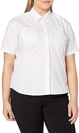 Premier Workwear Ladies Short Sleeve Pilot Shirt, Chemisier Femme, Blanc, 46 (taille Fabricant: 18)