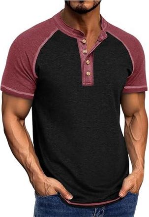 Generic Chemise ray&eacute;e pour homme - Manches courtes - En polyester - Pour l&eacute;t&eacute; - Avec boutons et rayures - T-shirt classique d&eacute;contract&eacute; basique, a, XXL