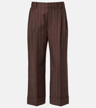 Brunello Cucinelli Cropped-Schlaghose aus Schurwolle