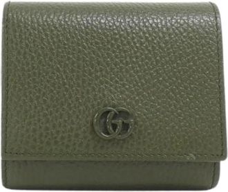 Gucci Portefeuille en cuir GG Marmont Pre-owned - Femme - Pre-owned - Vert - Taille: ONE Size