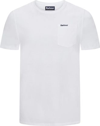 Barbour T-Shirt aus Baumwolle mit Brusttasche und Label-Schriftzug in