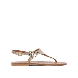 K.Jacques Dionysos Metallic Leder Sandalen mit Kn&ouml;chelriemen - - Shoes - Damen - Gelb - 36 EU