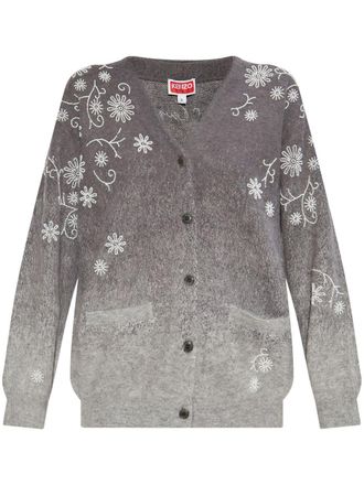 Kenzo cardigan à ornements de perles - Gris