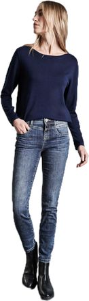 Street One Damen A378133 Jeans im Slim Fit, Mid Blue Wash, 31W / 30L