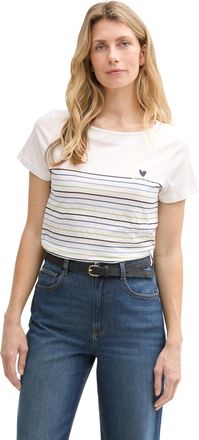 Tom Tailor Denim Basic T-Shirt mit Logo-Stickerei, Black, XXL