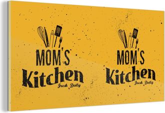 MuchoWow Glasbild Glasfoto Wandbild Bilder Deko 40x20 cm K&uuml;che - Mutter - Vintage