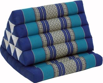 Guru Shop Thaikissen, Dreieckskissen, Kapok, Tagesbett mit 1 Auflage - Blau, 30x50x75 cm