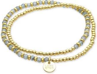 Luxenter Bracelet en or jaune 18 carats et cristal bleu - Zira, taille unique, laiton, cristal