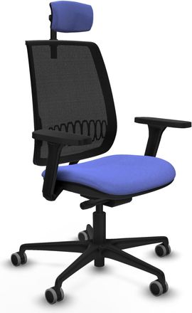 Piqueras y Crespo Ergonomischer Stuhl mit verstellbarer Armlehne, Alares mit 3D-Armen, h&ouml;henverstellbare Lendenwirbelst&uuml;tze und h&ouml;henverstellbares Kopfteil, Schwarz / H