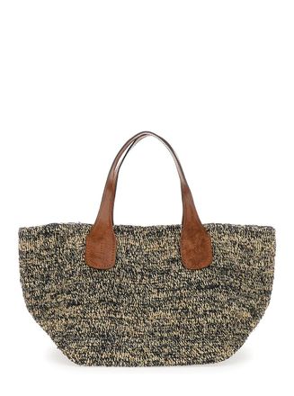 Ibeliv Womens Tote Bag Tokyo Ii White-Black Leather White/black