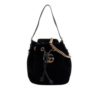 Gucci Sac seau matelass&eacute; en velours Pre-owned - Femme - Pre-owned - Noir - Taille: ONE Size